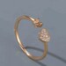Adjustable Ring With Heart & Butterfly in Gold, Butterfly Ring With ...