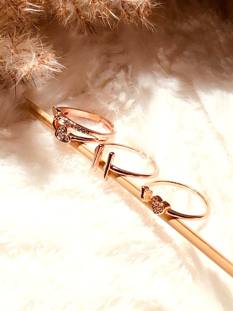 Adjustable Ring With Heart & Butterfly in Gold, Butterfly Ring With ...