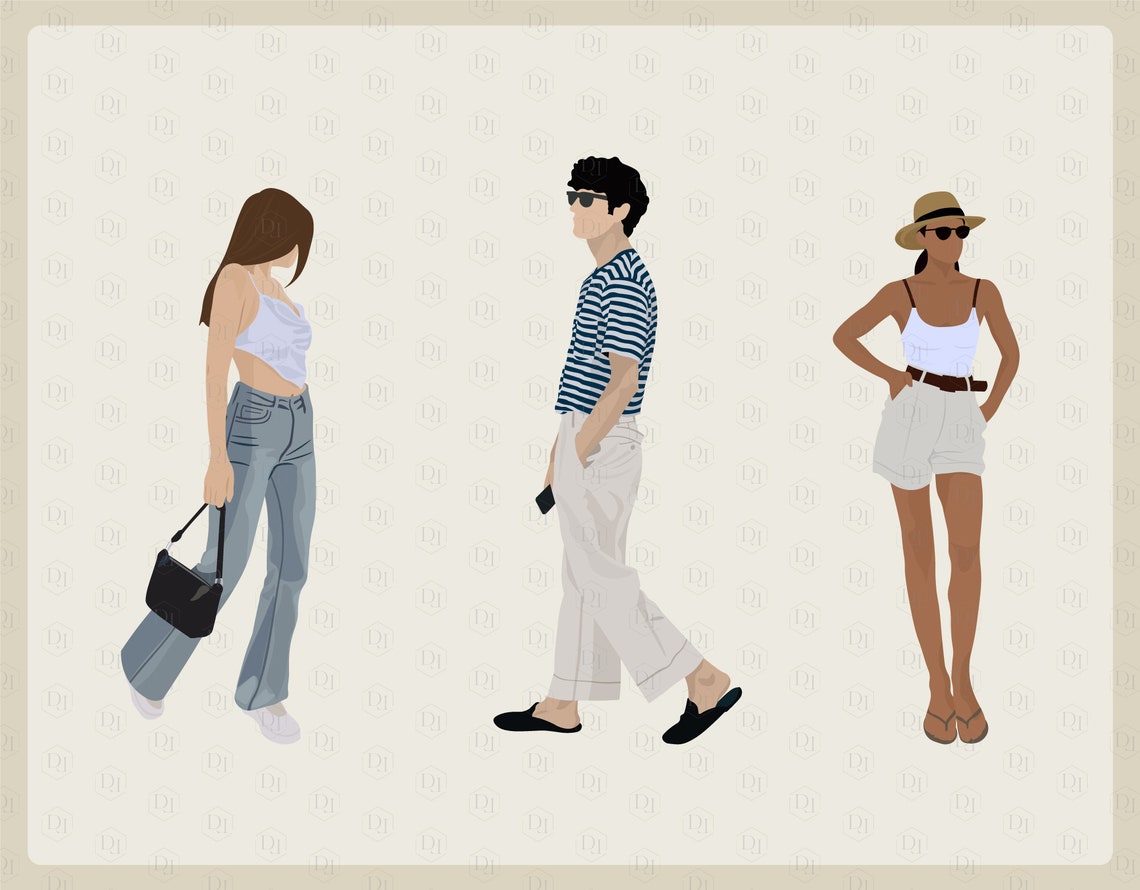 Flat Vector Summertime People Pack 18 Pack Vector People - Etsy