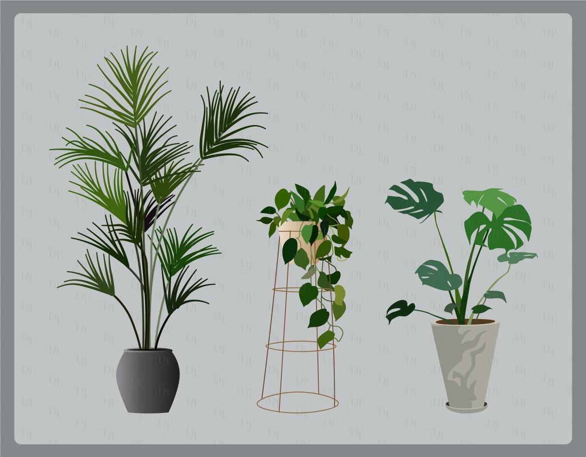 Flat Vector Plants Pack 15 Pack Vector Plants Instant | Etsy