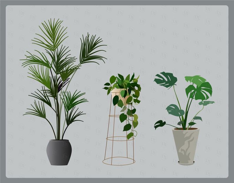 Flat Vector Plants Pack 15 Pack Vector Plants Instant | Etsy