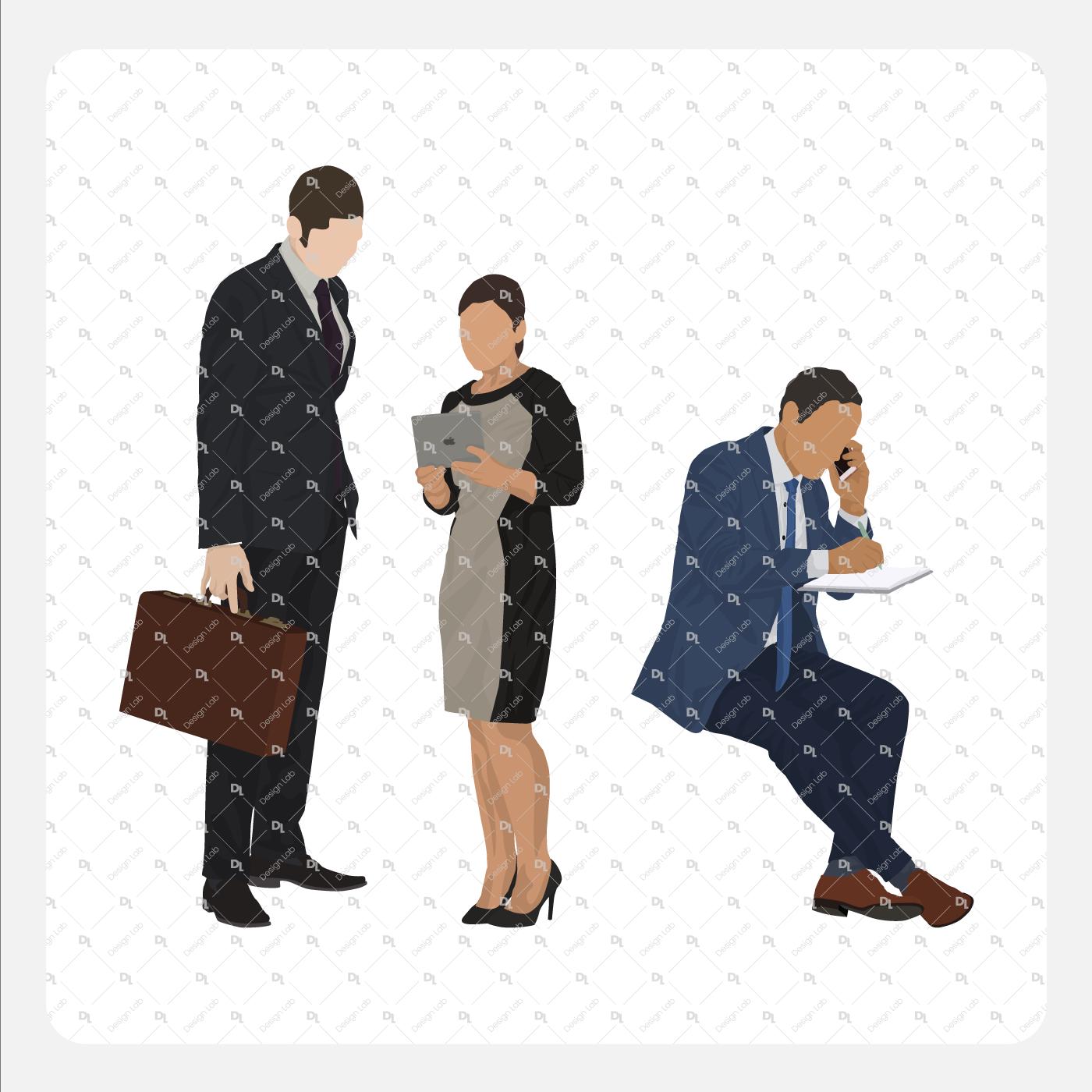 Office People Vector Pack: 22 Flat Design Figures (AI, PNG, EPS) - Etsy
