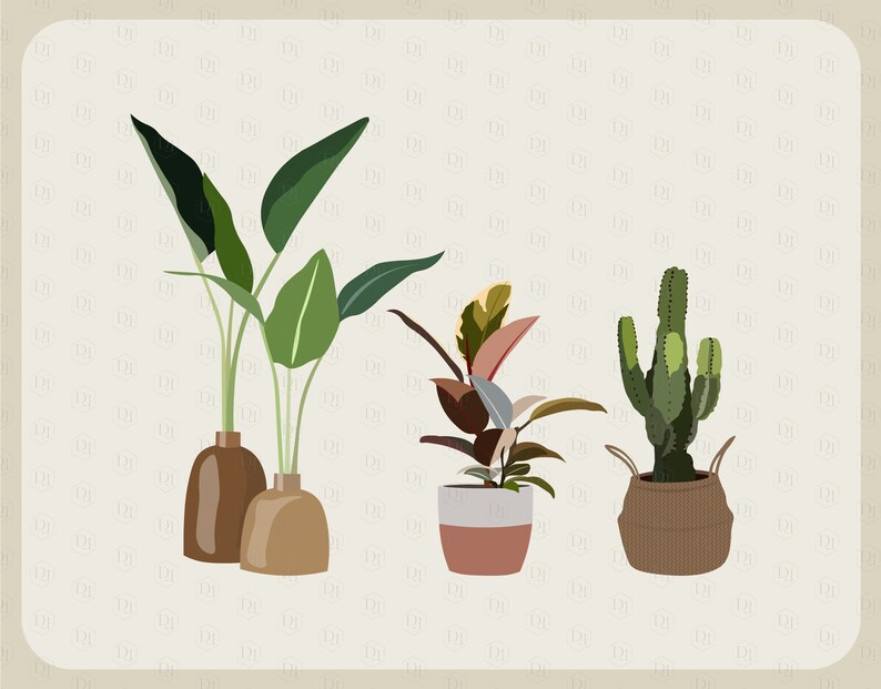 Flat Vector Plants Pack 22 Pack Vector Plants Instant | Etsy