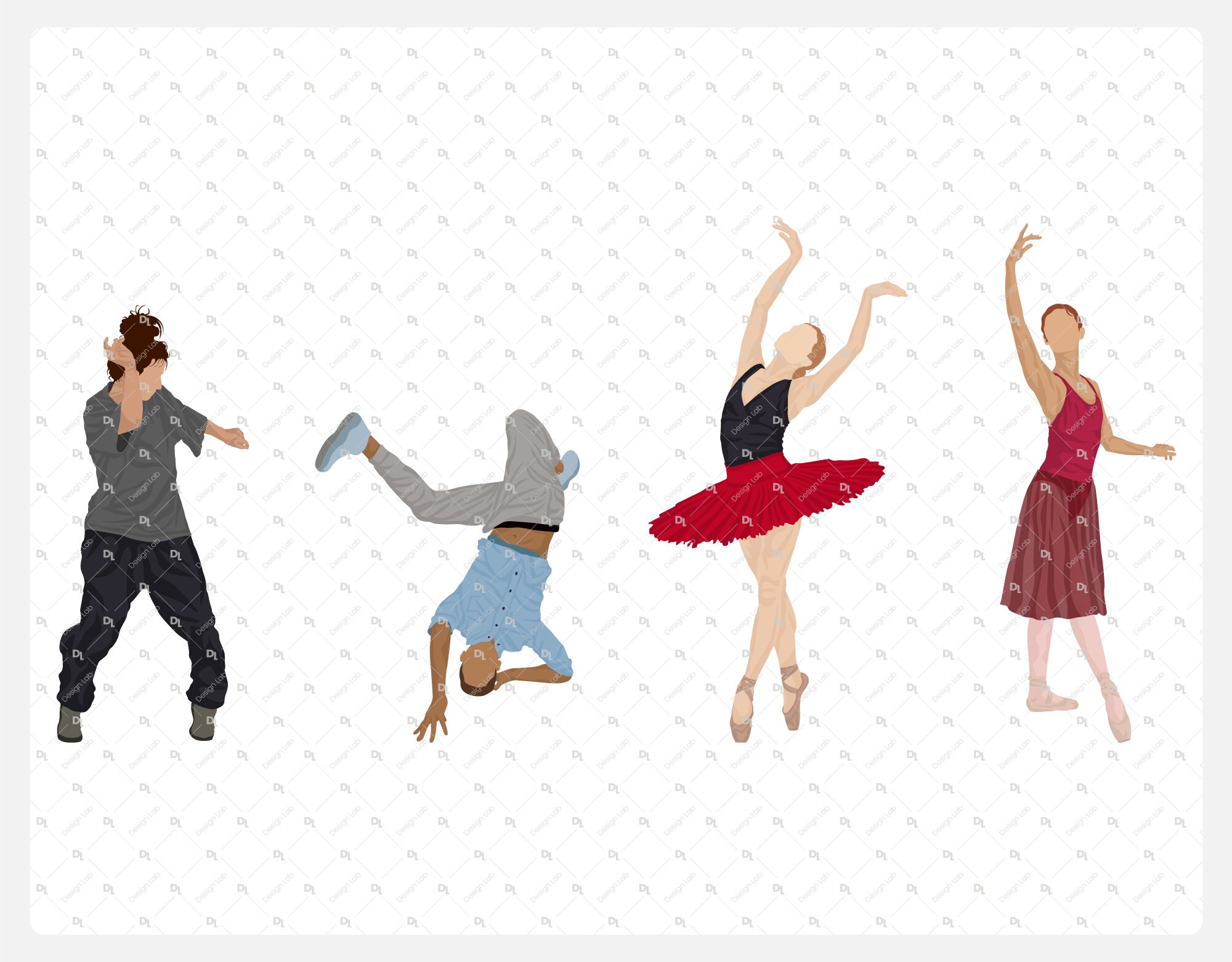 Flat Vector People Dancing | Dancing People | 15 Pack Vector People ...