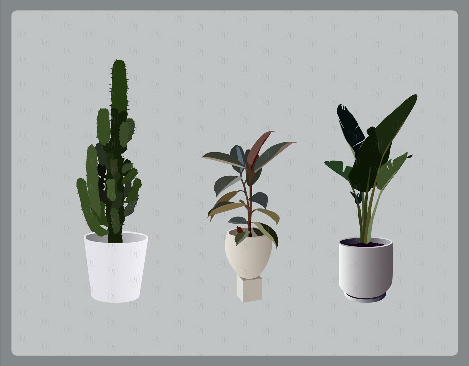 Flat Vector Plants Pack 14 Pack Vector Plants Instant - Etsy