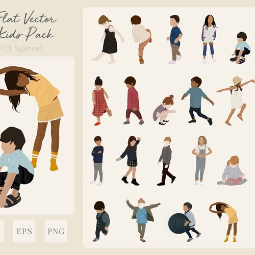 Flat Vector People Pack family Outdoor Clipart AI EPS PNG - Etsy