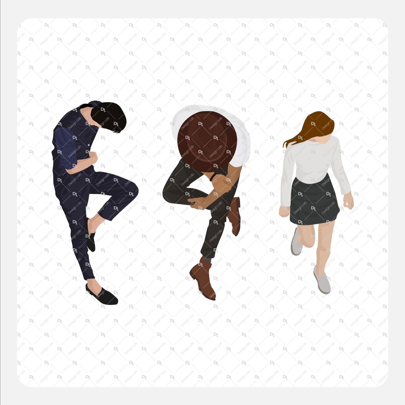 Top View People Vector Pack: Architecture & Design Figures (AI, PNG ...