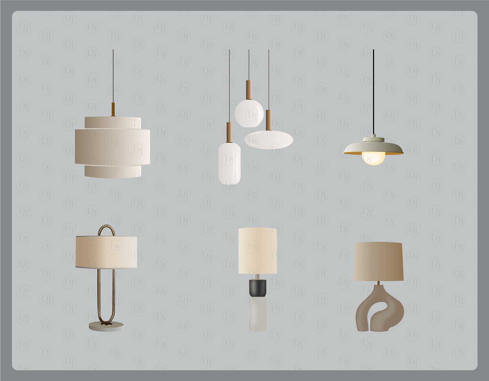 Flat Vector Lamps Pack / 23 Pack Vector Lamps / Instant - Etsy