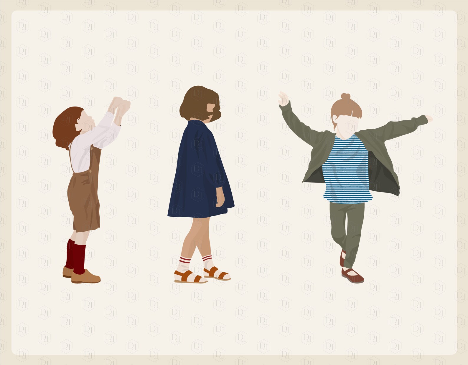 Flat Vector Kids Pack 23 Pack Vector Kids Illustrations - Etsy