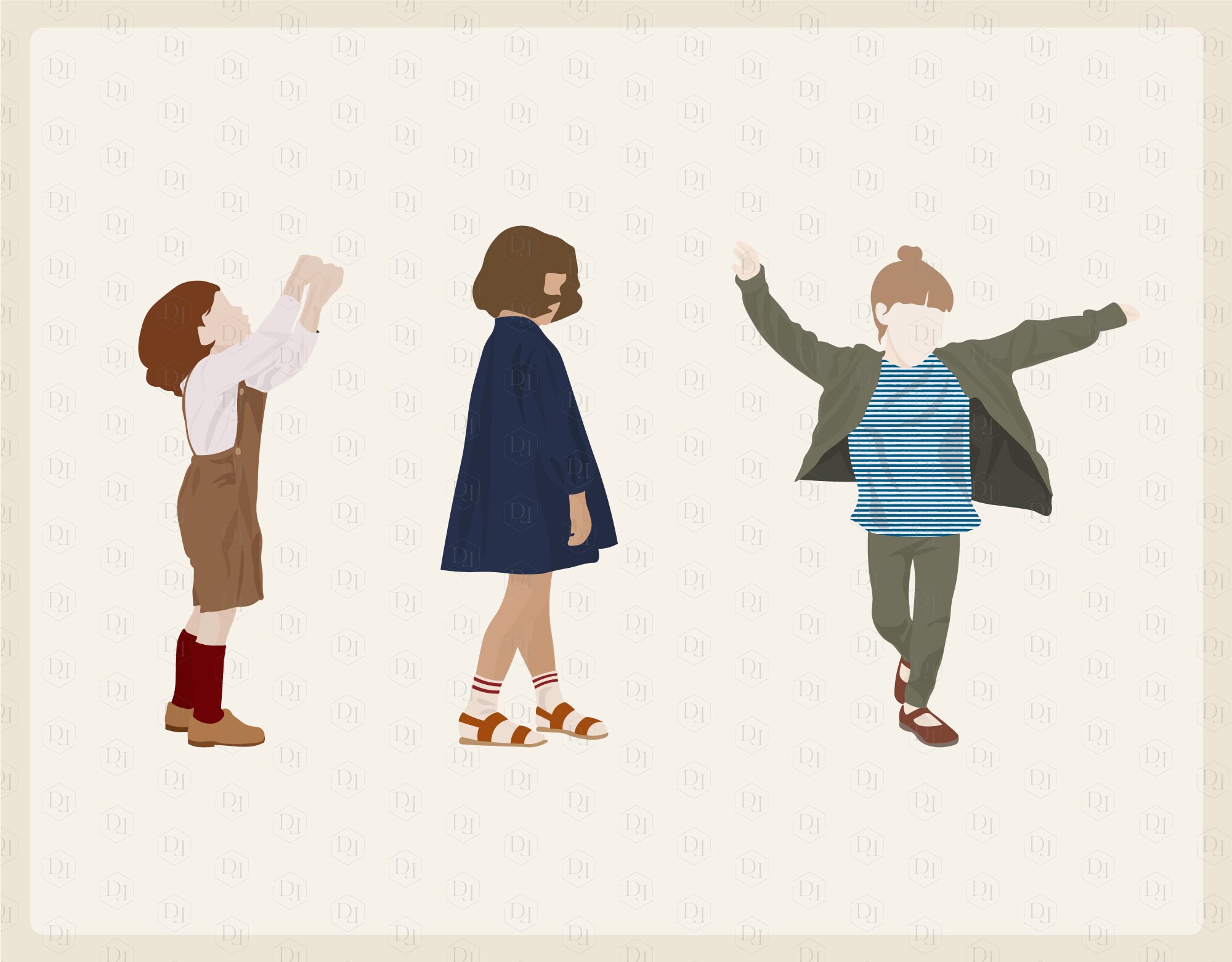 Flat Vector Kids Pack 23 Pack Vector Kids Illustrations - Etsy