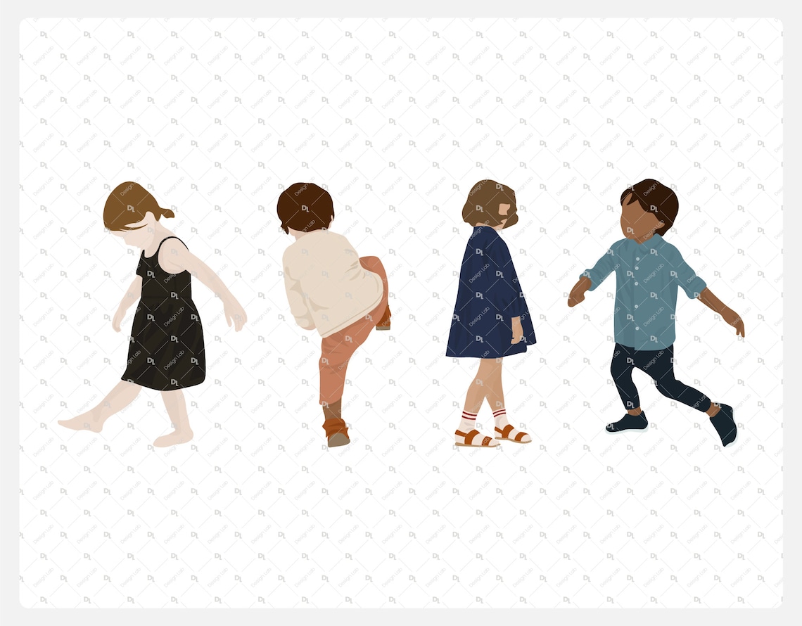 Flat Vector Kids Pack | 23 Pack Vector Kids Illustrations | Instant ...