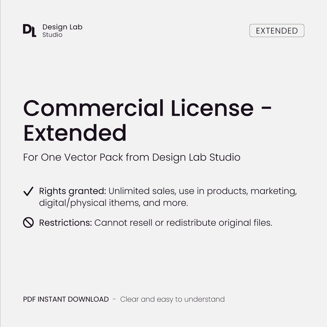 Extended Commercial License – Use Any Vector Pack in My Shop (unlimited ...