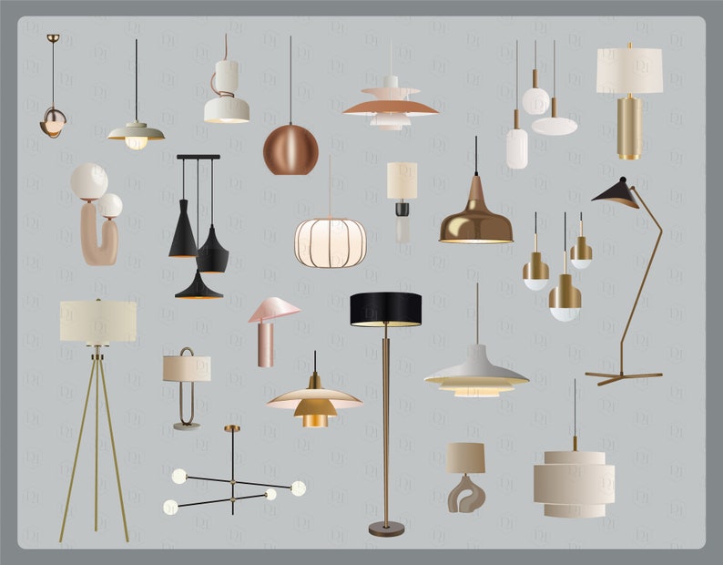 Flat Vector Lamps Pack / 23 Pack Vector Lamps / Instant - Etsy