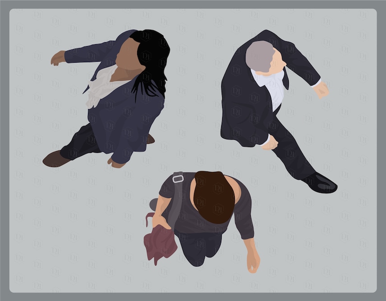 Flat Vector Top View People / 20 Pack Vector People | Etsy