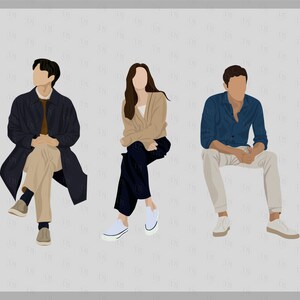 Flat Vector People Sitting 30 Pack Vector People | Etsy