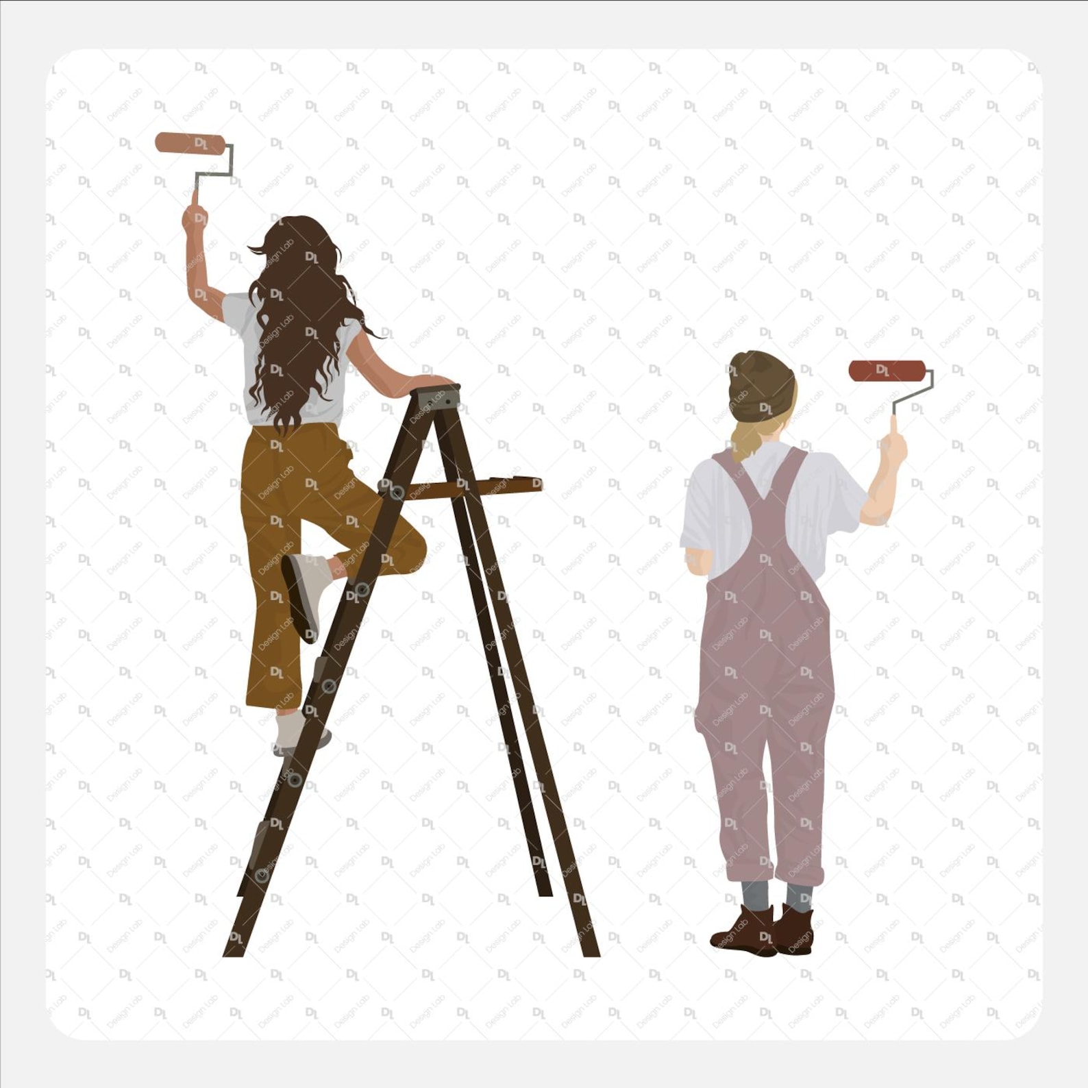 People Paiting Vector Pack: 11 Human Figures (AI, PNG, EPS) (instant ...