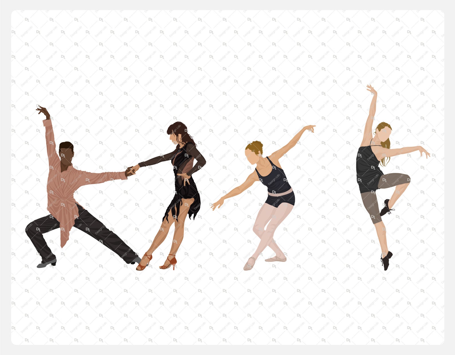 Flat Vector People Dancing | Dancing People | 15 Pack Vector People ...