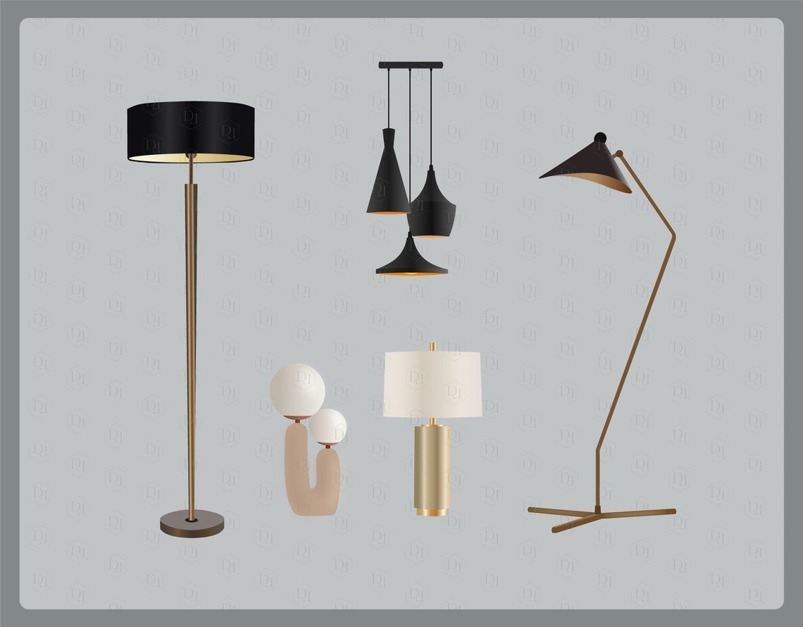 Flat Vector Lamps Pack / 23 Pack Vector Lamps / Instant - Etsy