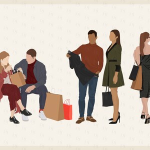Flat Vector People Shopping 19 Pack Vector People - Etsy