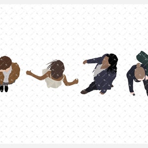 Flat Vector Top View People / 20 Pack Vector People Illustrations ...