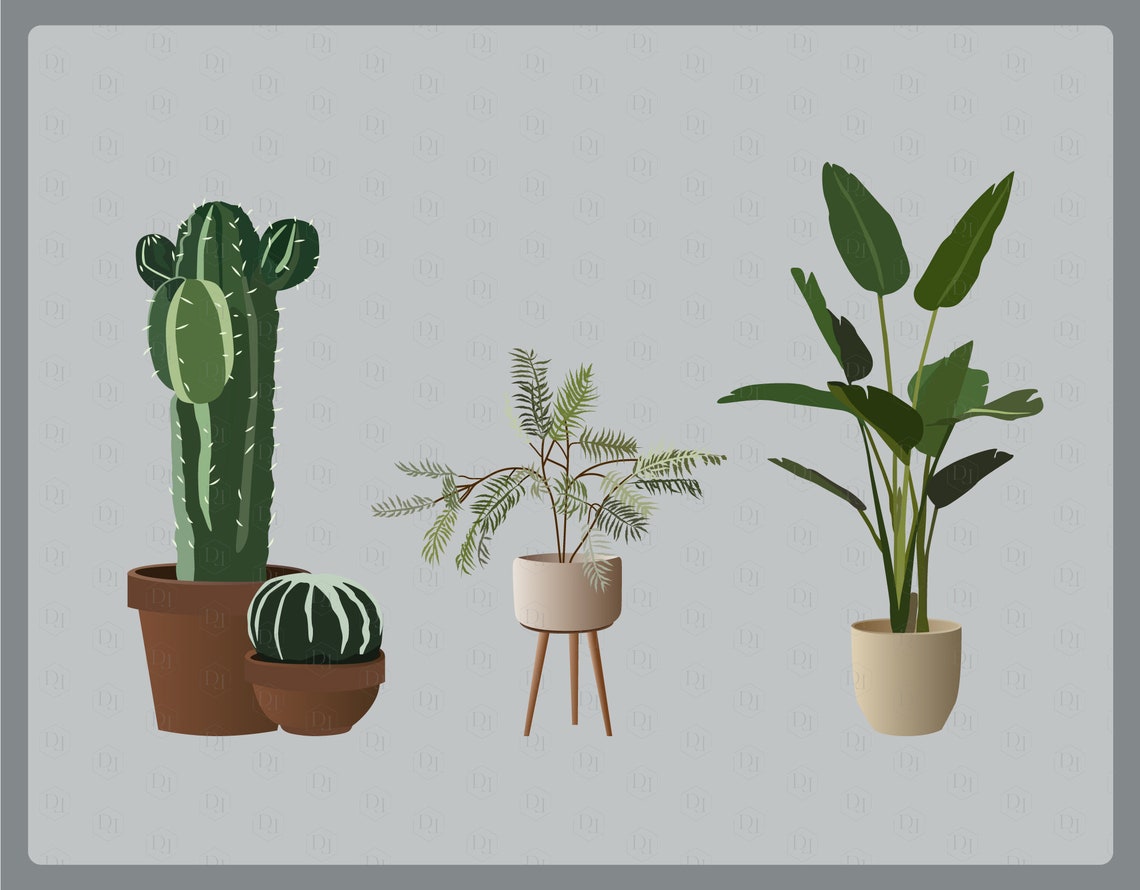 Flat Vector Plants Pack 14 Pack Vector Plants Instant - Etsy