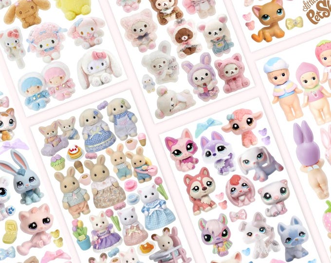Kawaii Plushie Stickers⎜kpop, Stickers, Aesthetic, Y2k - Etsy