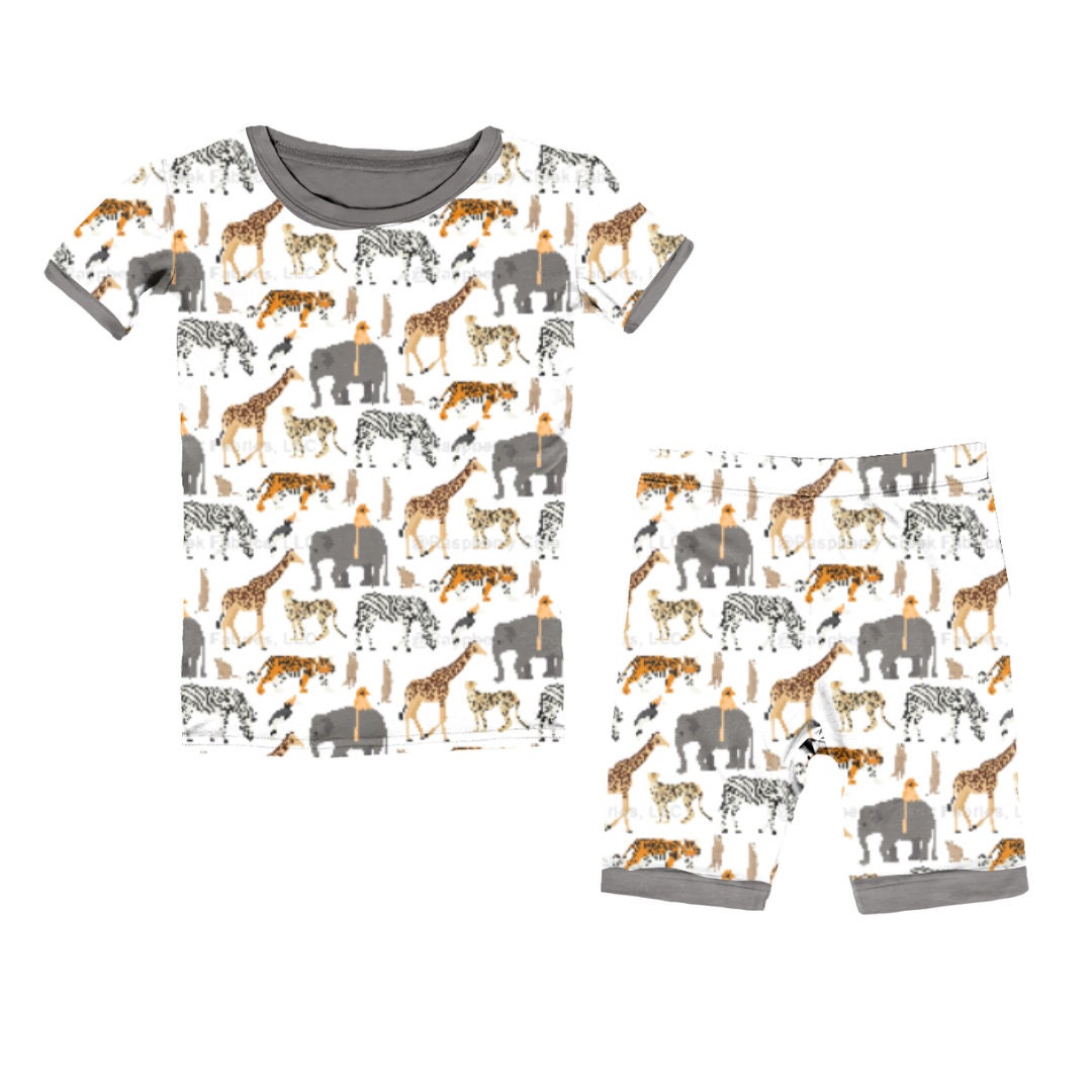 Custom-made to Order Zoo Themed Pj's Kid's Summer Pj's Kid's Snug Fit ...