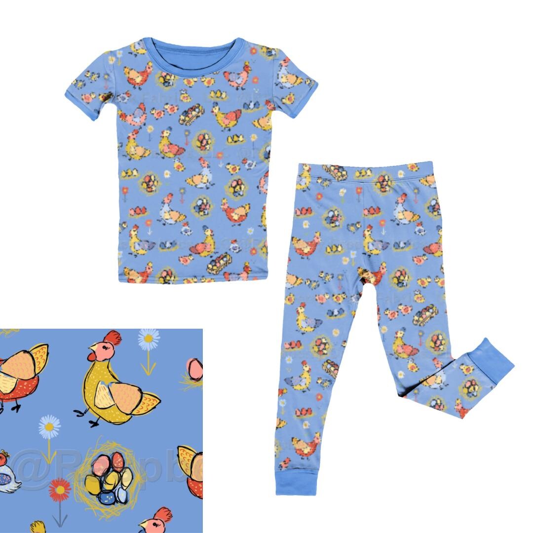 Custom-made to Order | Chickens Group 2 | Kid's Snug Fit Pajamas | Girl ...