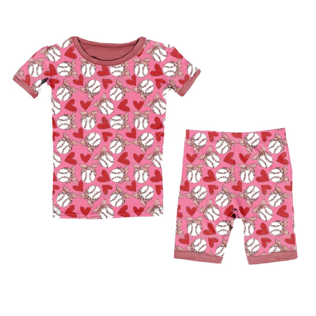 Baseball & Softball Themed Pj's Kid's Summer Pj's Sports Kid's Snug Fit ...