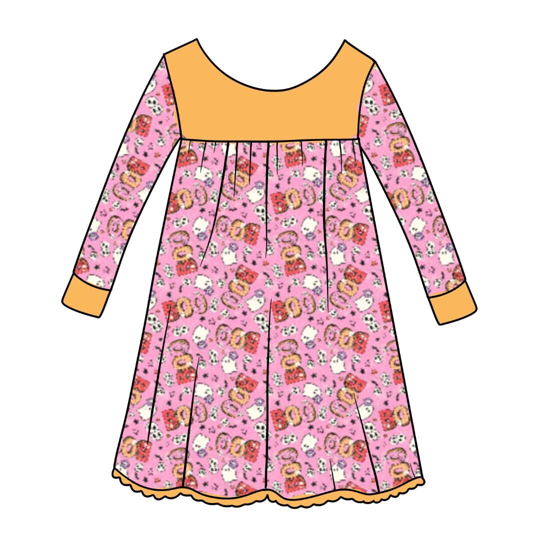 Custom-made to Order Girly BOO Pj's & Nightgown Halloween Pajamas Kid's ...