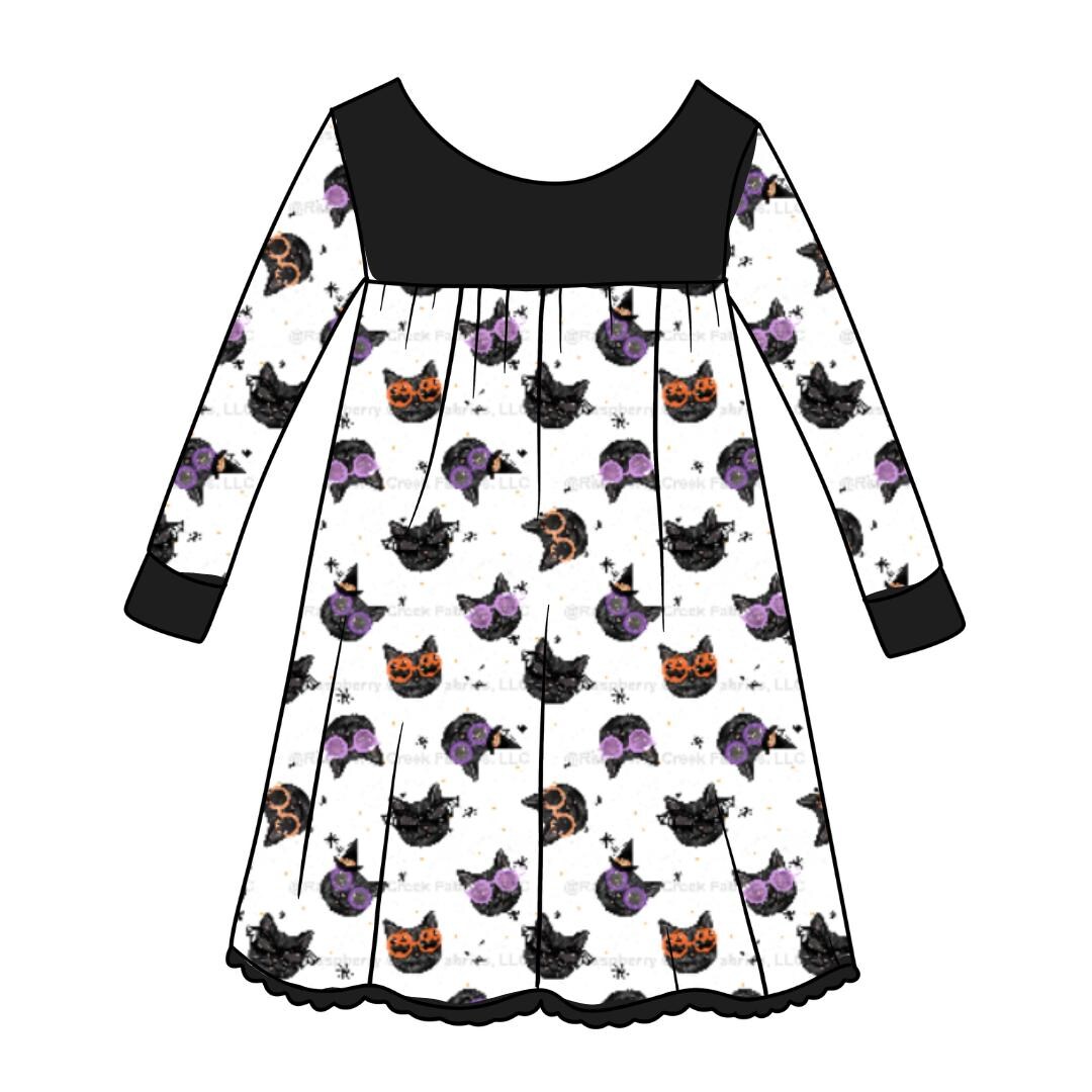 Custom-made to Order Halloween Cat Halloween Pajamas Kid's Snug Fit ...