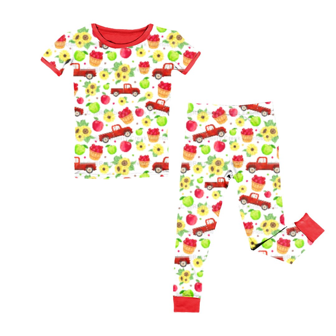 Custom-made to Order | Fall Truck Pj's | Sunflowers and Apples | Fall ...