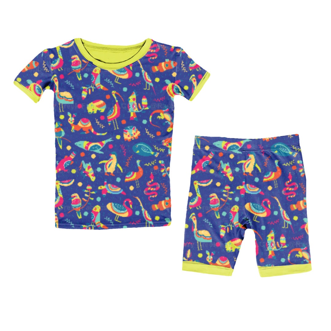 Custom-made to Order Zoo Themed Pj's Kid's Summer Pj's Kid's Snug Fit ...
