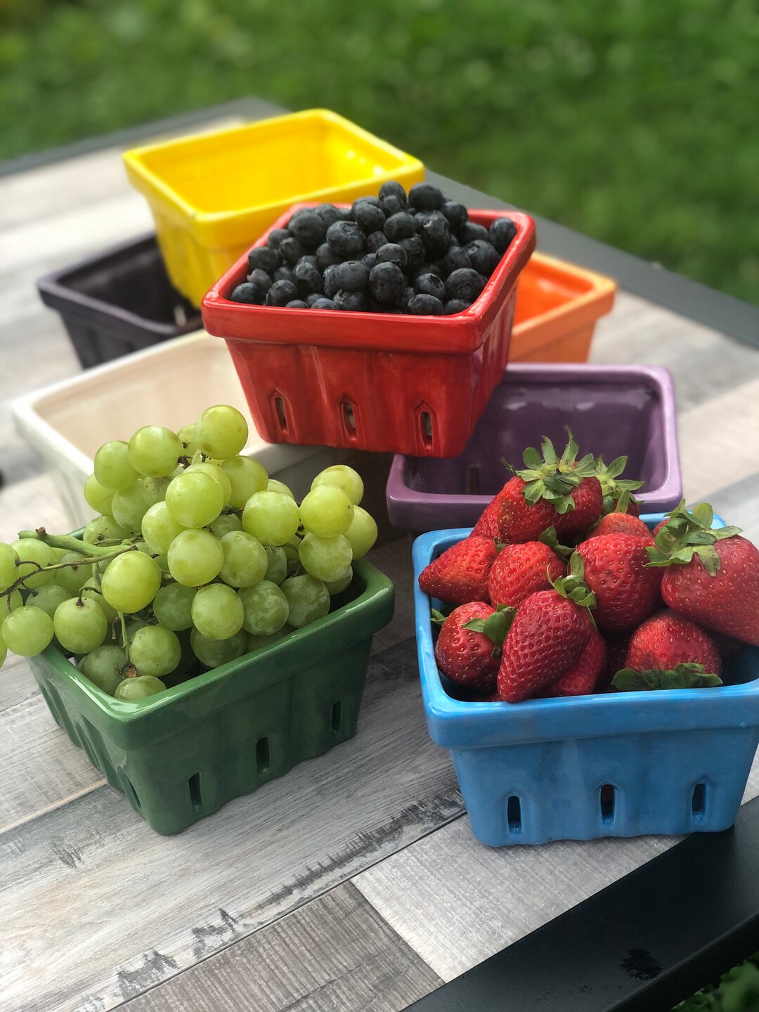 SALE Ceramic Berry Basket, Berry Box, Fruit Basket, Berry Box ...