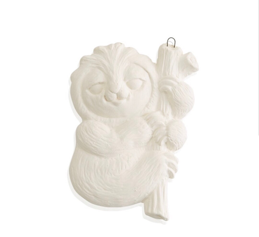 SALE Paint Your Own Ornament-flat Sloth, Ceramic Pottery Bisque, Craft ...