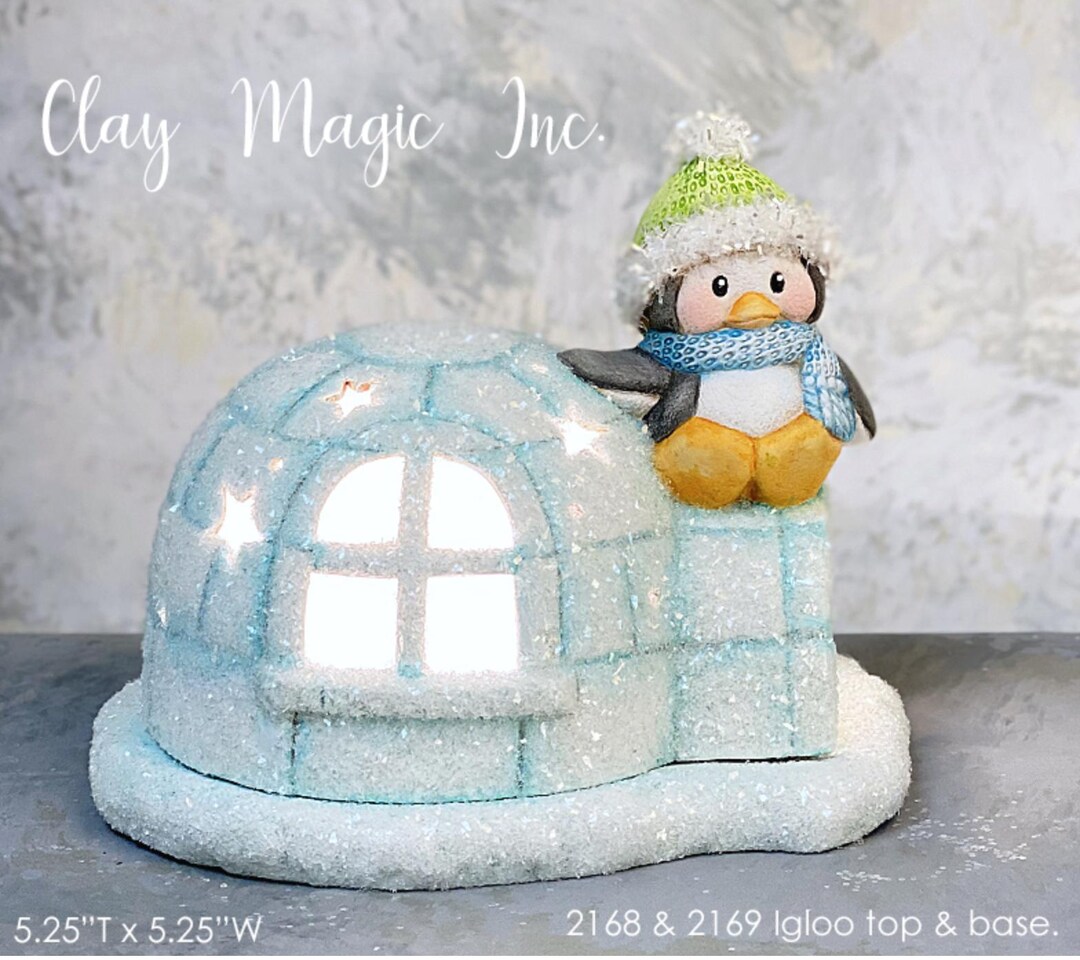 NEW - Paint Your Own 2168 Igloo Penguin 6"t X 5"w Ceramic Pottery ...