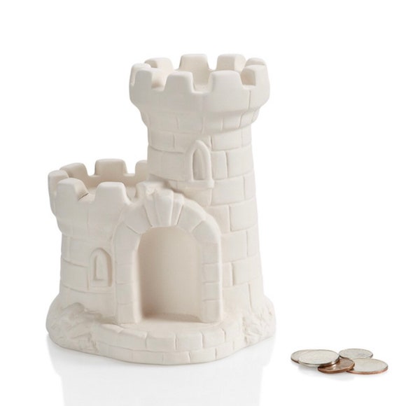 SALE Paint Your Own Castle Bank 6H X 5W Pottery Unpainted | Etsy