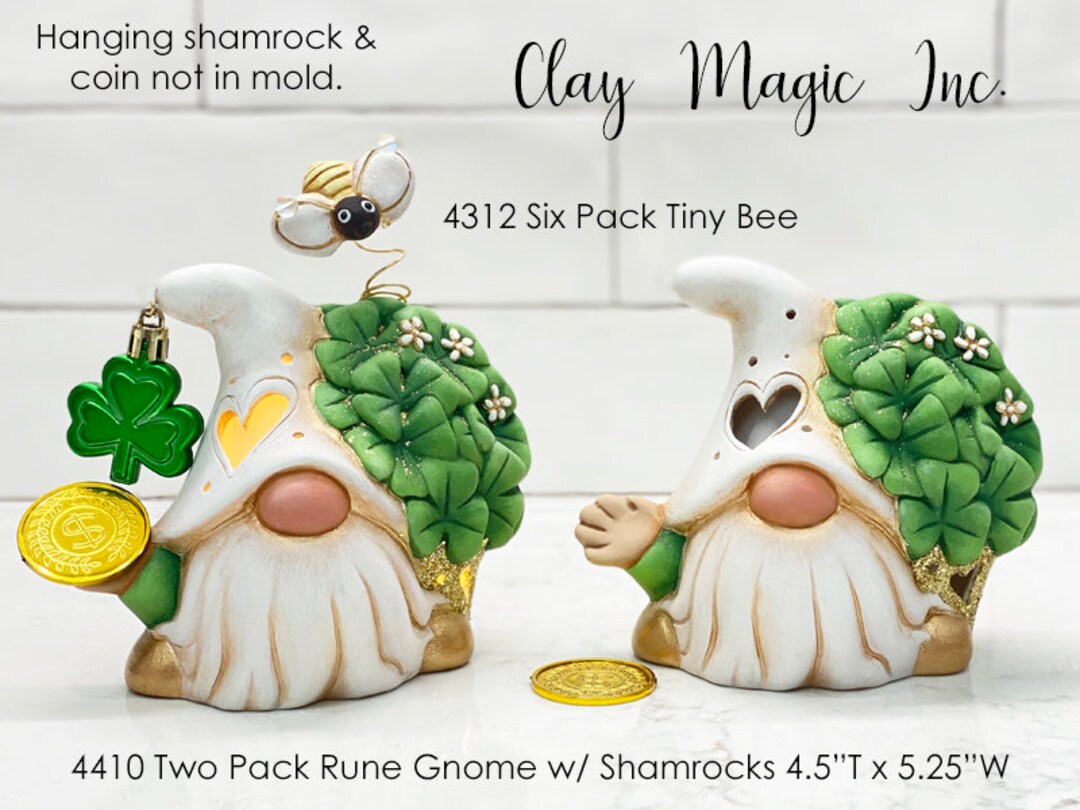 PRE ORDER Paint Your Own 4410 Rune Gnome With Shamrocks 4.5”T X 5.25”W ...