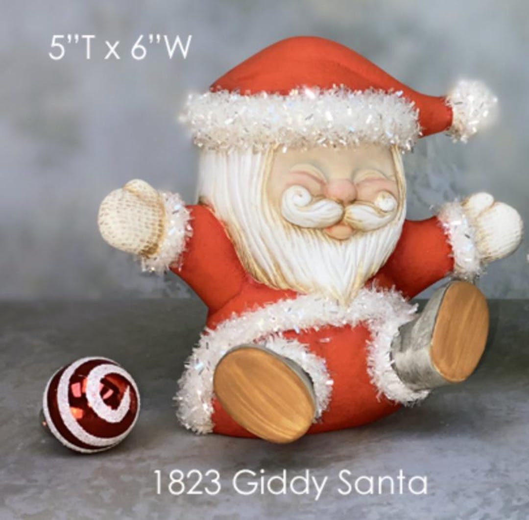 NEW - Paint Your Own 1823 Giddy Santa 5" T, Ceramic Pottery Bisque ...