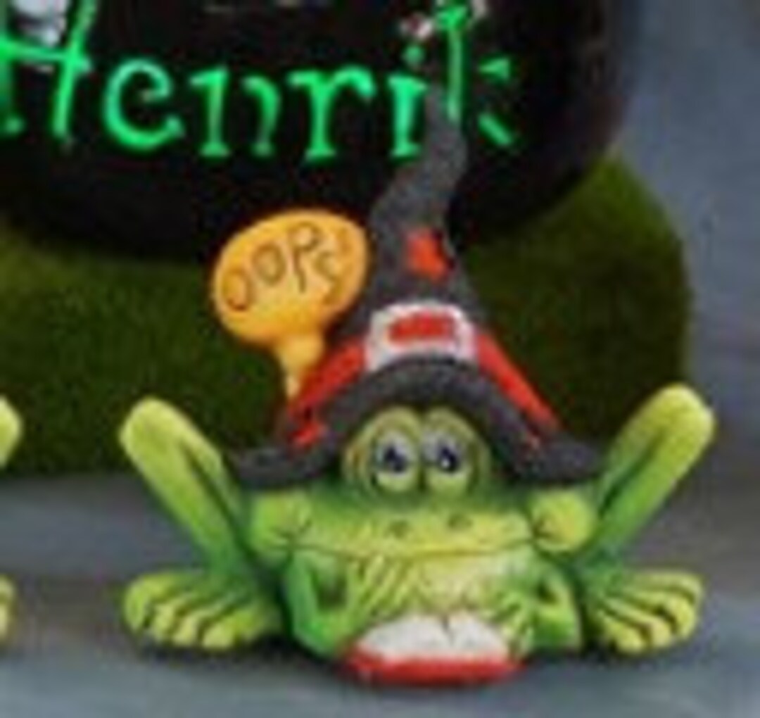 SALE Paint Your Own 3975 Oops! Frog Witch 4.5”T X 5”W Ceramic Pottery Bisque, Unpainted ...