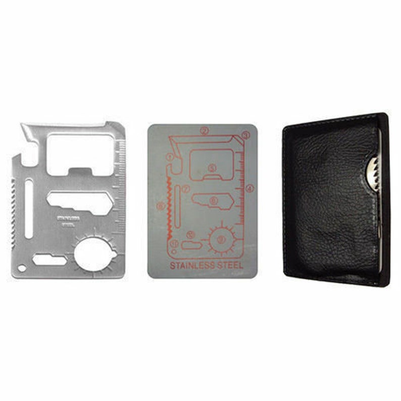 Multipurpose 11-in-1 Stainless Steel Pocket Tool Credit Card Survival ...