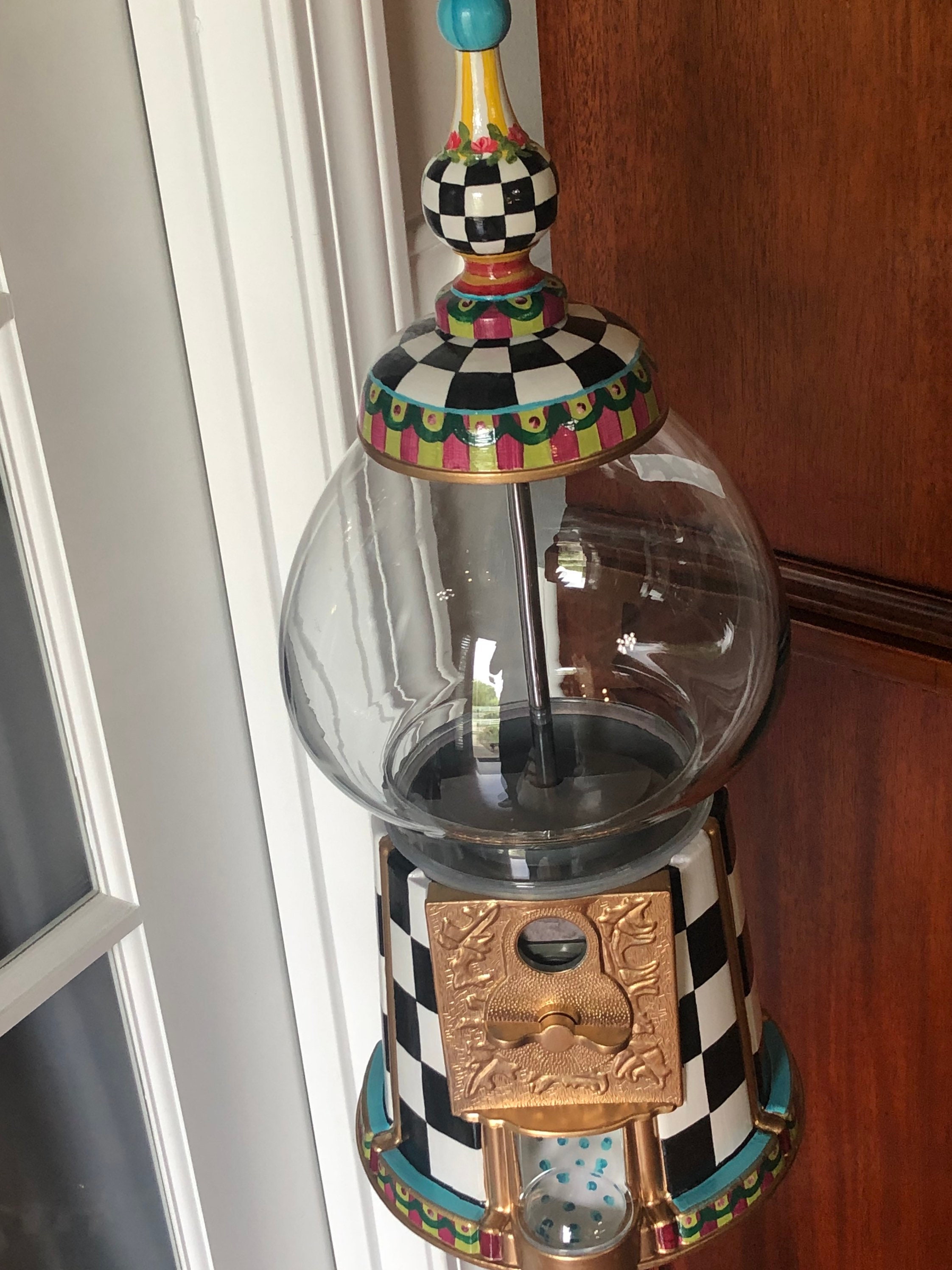 Gumball Machine With Fun Finial on Top Custom Hand-painted - Etsy