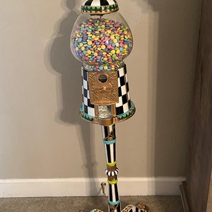 Gumball Machine With Fun Finial on Top Custom Hand-painted 15 ...