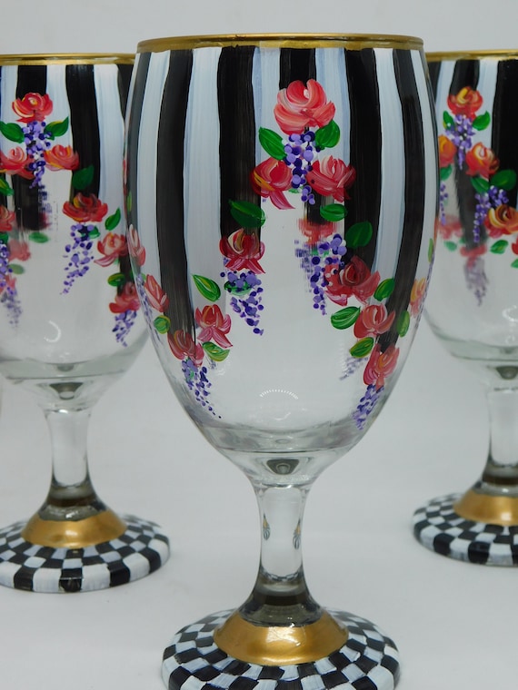 Hand-painted Glasses Choice of Colors and Glass Styles | Etsy