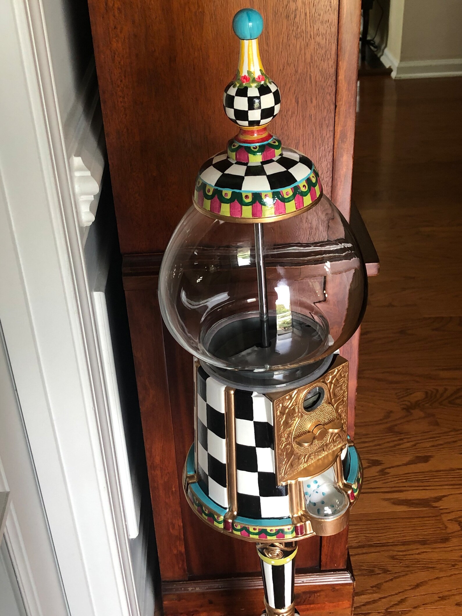 Gumball Machine With Fun Finial on Top Custom Hand-painted - Etsy