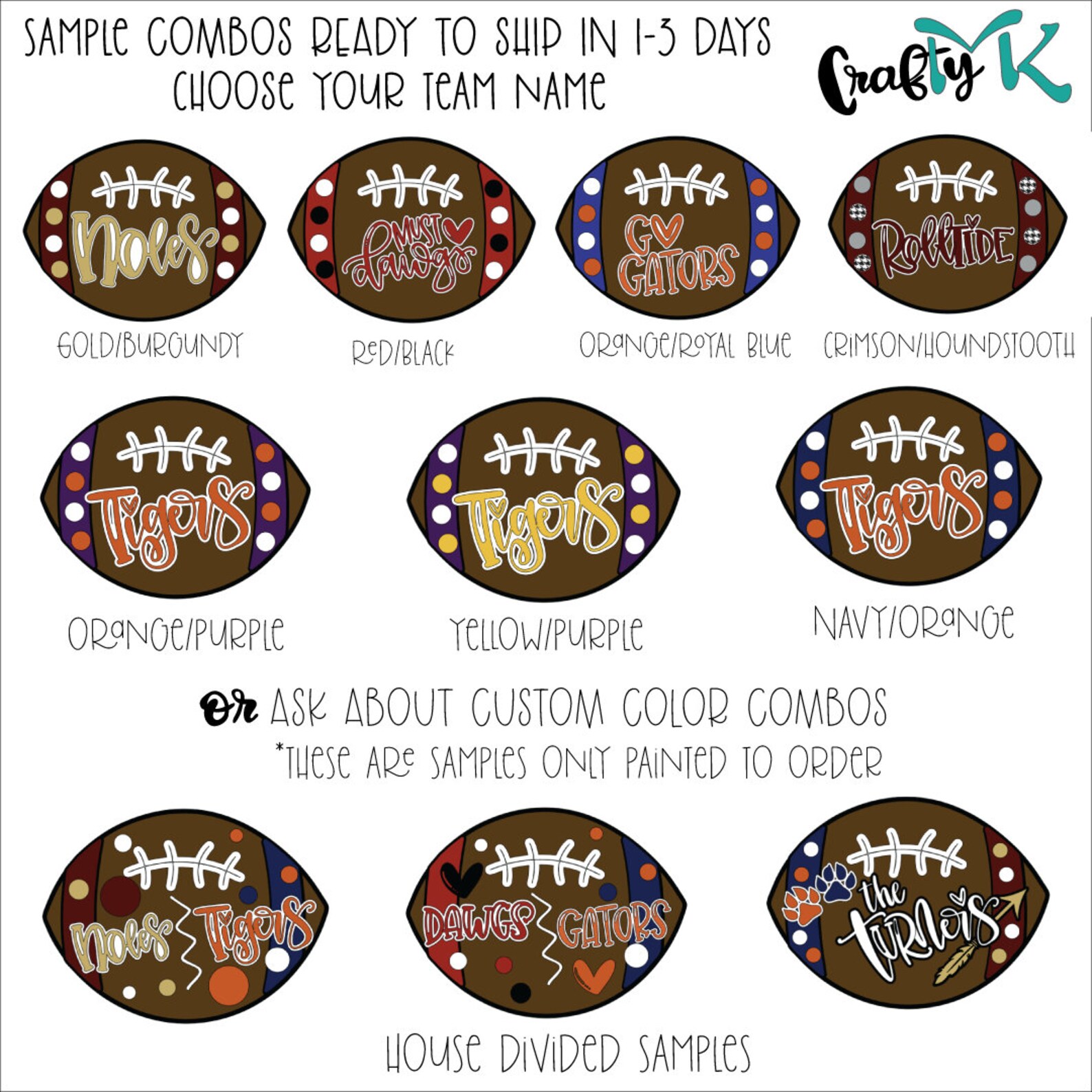 Personalized Football Door Wreath Choose Your Team Colors - Etsy