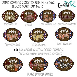 Personalized Football Door Wreath Choose Your Team Colors - Etsy