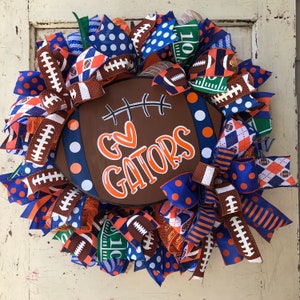 Personalized Football Door Wreath Choose Your Team Colors - Etsy