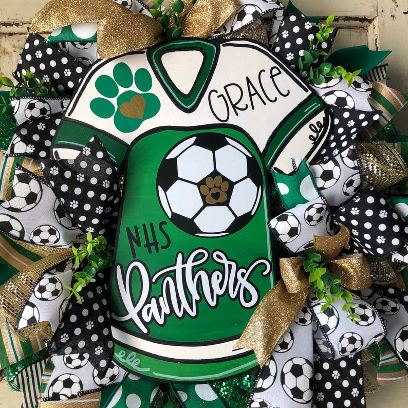 Personalized Soccer/volleyball Door Wreath Choose Your Team - Etsy