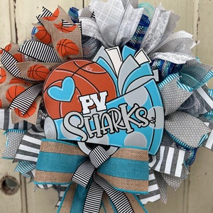 Personalized Cheer Basketball Door Wreath Choose Your Team Colors ...